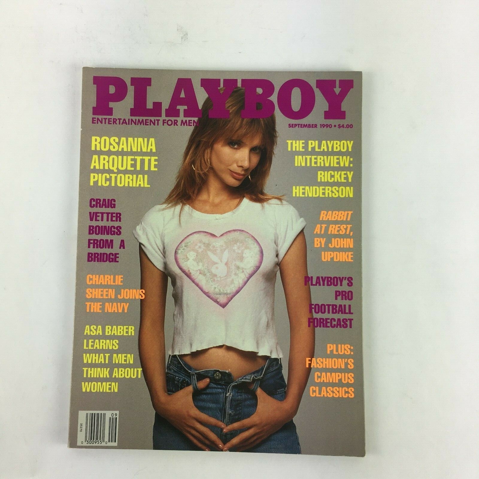 September 1990 Playboy Magazine Rosanna Arquette Rickey Henderson 6434