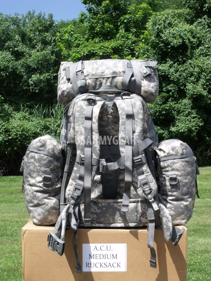 NEW Fully Loaded Molle ACU GI Medium Rucksack Military Backpack ...