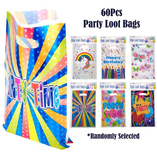 60pcs Party Goodies Plastic Loot bag Door Gift Birthday Supplies Candy ...