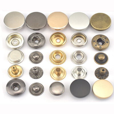 Snap Fasteners Heavy Duty Buttons 10/12/15mm Metal Press Studs Poppers ...