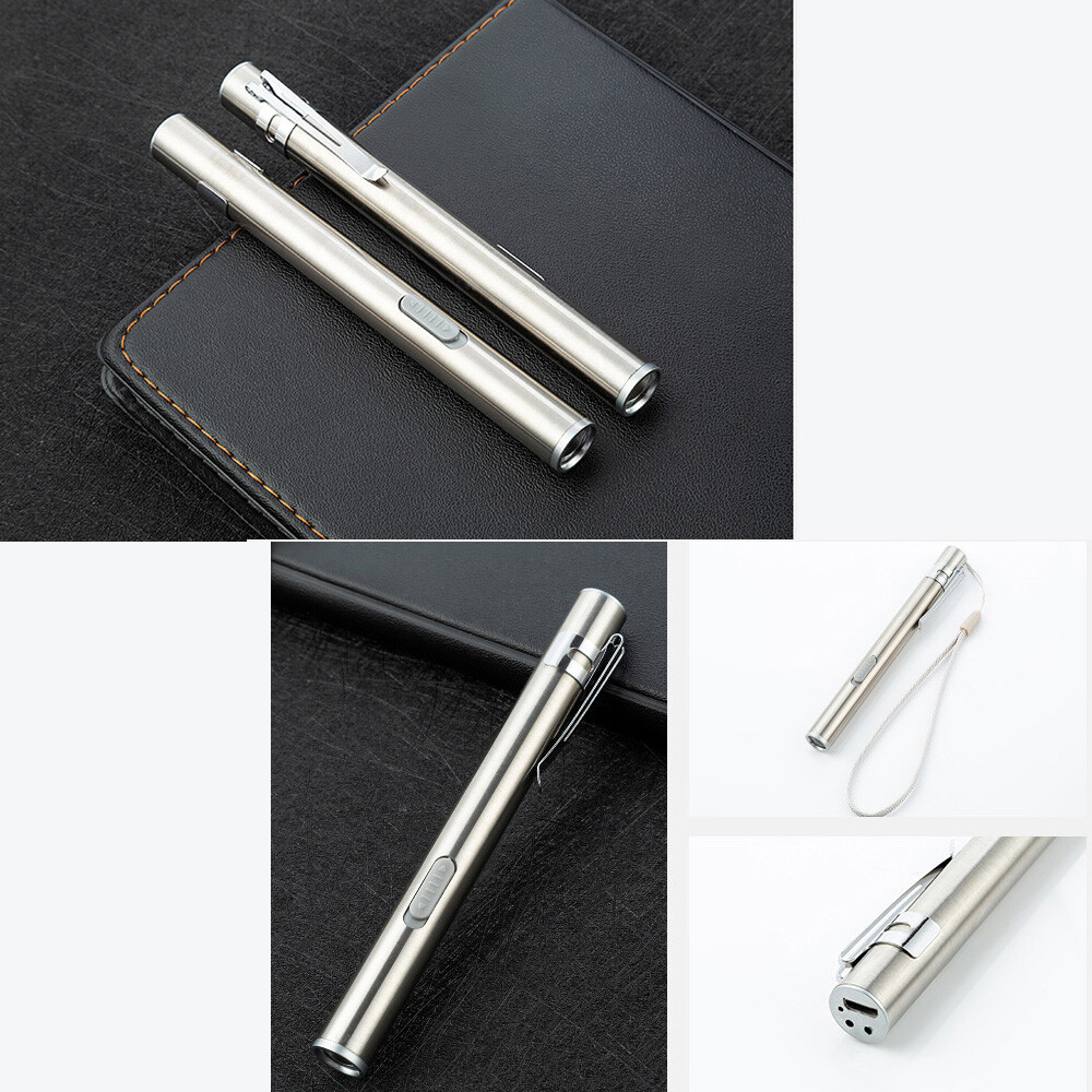 SUPER BRIGHT Torch Light Pen USB Rechargeable LED Flashlight Torch Lamp ...