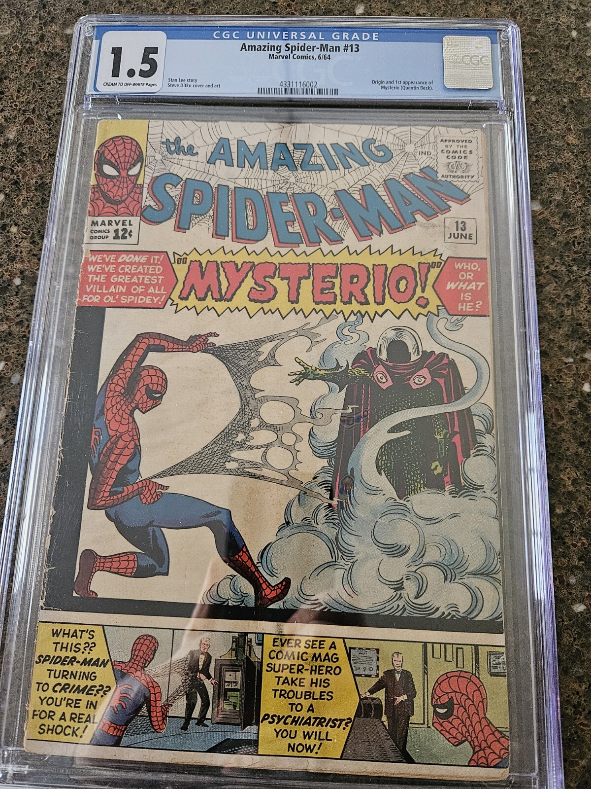 Amazing Spider-Man 13 CGC 1.5 First Appearance Of Mysterio! | eBay