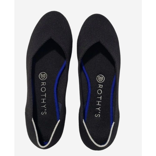 Rothys The Point Solid Pointed Toe Flat Shoes Womens 11.5 Black | eBay