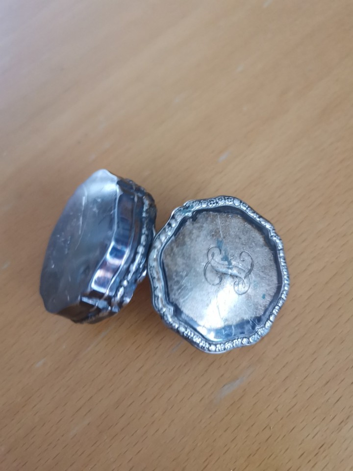 Vintage, antique sterling silver small pill box, engraved | eBay UK