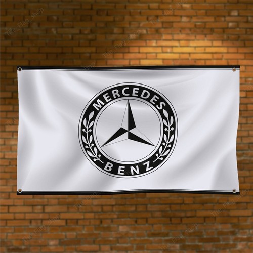 Mercedes Benz Flag 3x5ft Classic Logo Banner Garage Workshop Man Cave ...