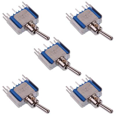 5 x 5232YAB-17 APEM On-(on) Momentary Miniature PCB Toggle Switch SPDT ...