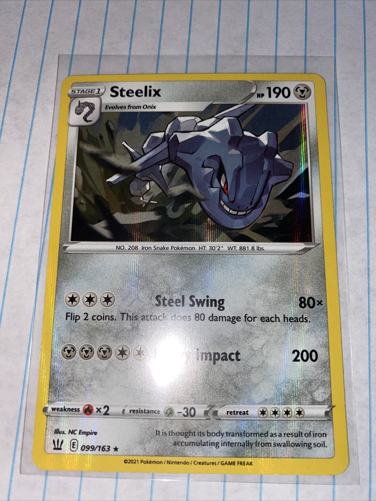 Pokémon TCG Steelix Sword & Shield - Battle Styles 099/163 Holo Holo ...