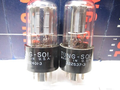 6SN7 GT NOS TUNGSOL PLATINUM MATCHED PAIR grey plate,NATO specs TV7 ...