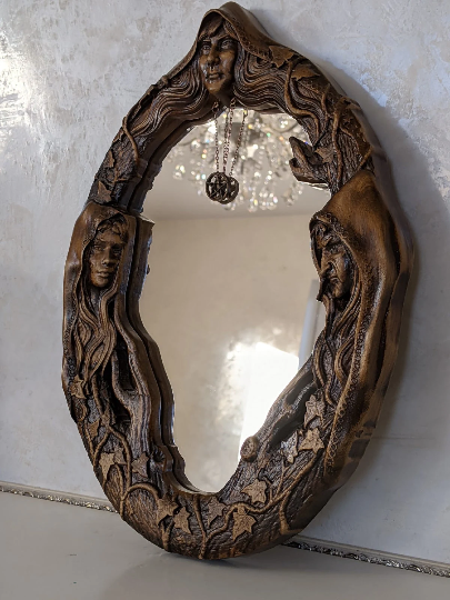 Magic Gothic mirror with wood frame. Witch mirror. | eBay