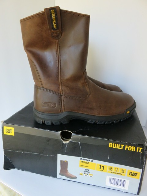 Caterpillar Drawbar St P91155 Steel Toe Work Brown Leather BOOTS Men’s ...