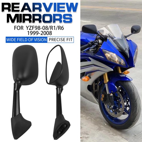 1 Pair Side Rear View Mirrors For Yamaha YZF R1 1998-2007 YZF R6 1999 ...