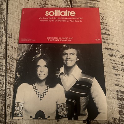 “SOLITAIRE” Sheet Music Vintage (1975) The Carpenters Piano | eBay