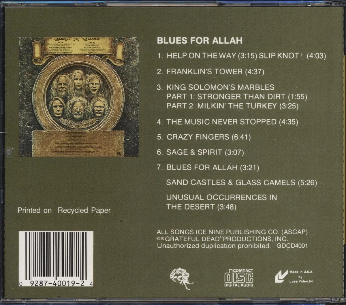 Blues For Allah Cd