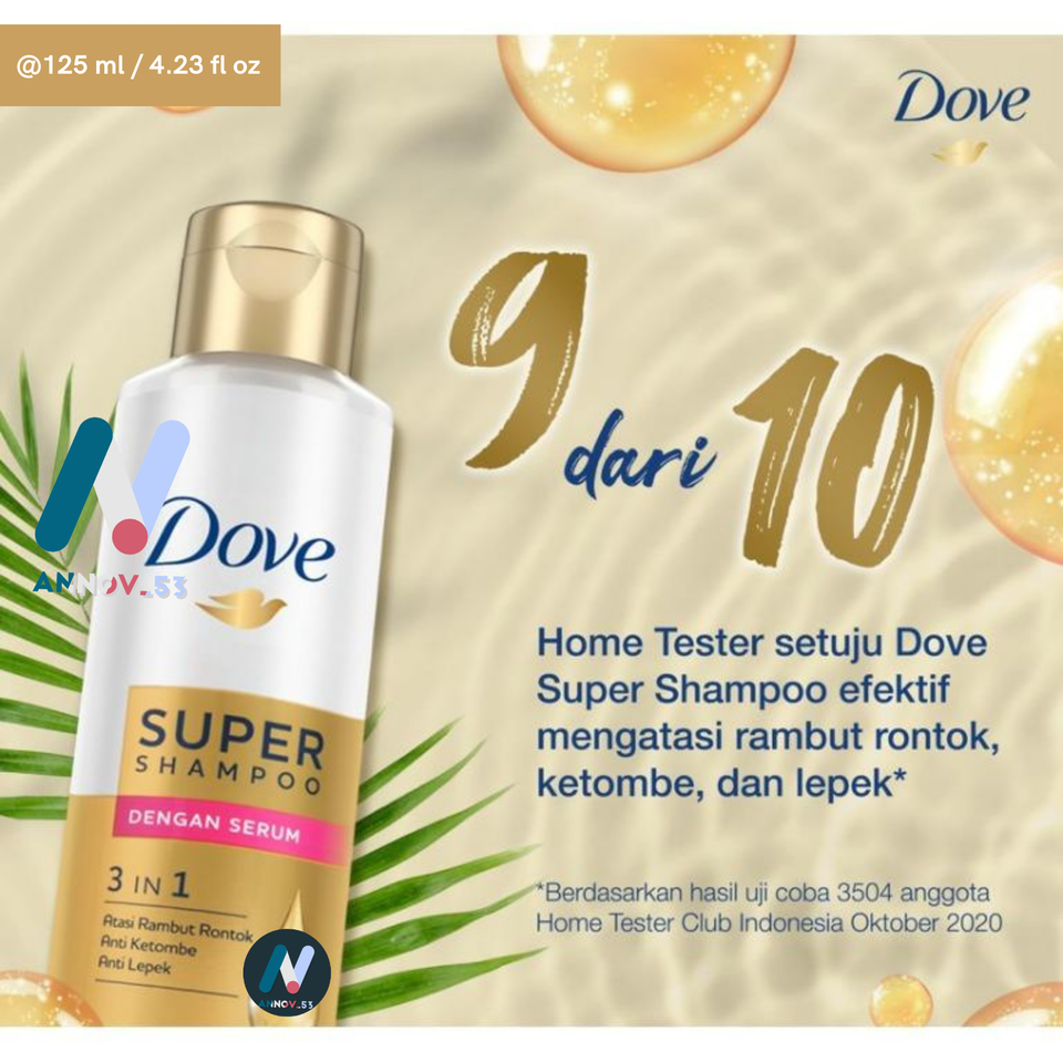 DOVE Super Shampoo 3 in 1 Anti Dandruff Hair Loss Fall Regrowth No-Slip ...