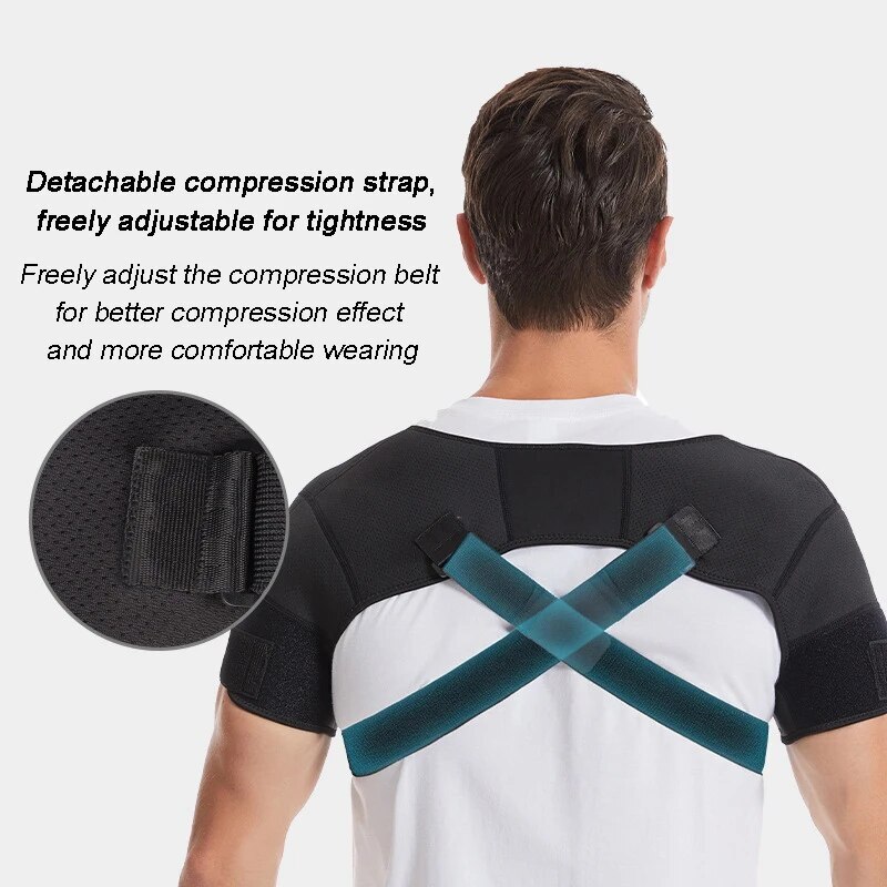 Adjustable Double Shoulder Support Back Posture Corrector Wrap for Pain ...
