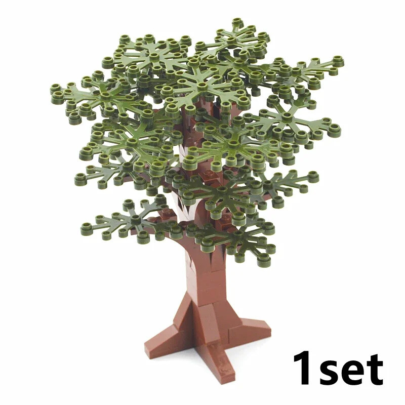 City Tree Green Bush Garden MOC Flower Grass for Lego Building Blocks ...