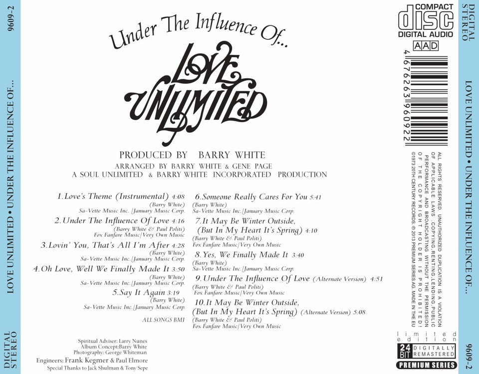 Love Unlimited - Under The Influence Of Love 24Bit Remastered CD Bonus ...