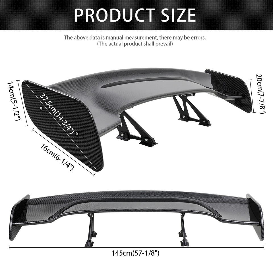 57" Carbon Fiber Rear Spoiler Wing GT For Porsche 718 981 987 Boxter ...