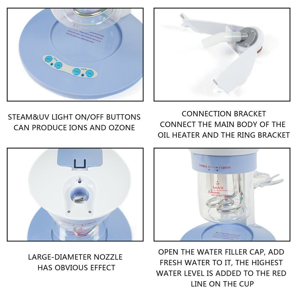 2 in 1 Personal Women Hair & Facial Steamer Professional Hair Hot ...