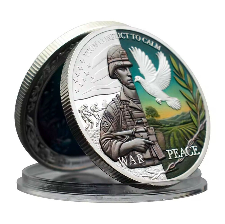 PTSD Support & Awareness Challenge Coin/Capsule WAR PEACE HOPE RENEWAL ...
