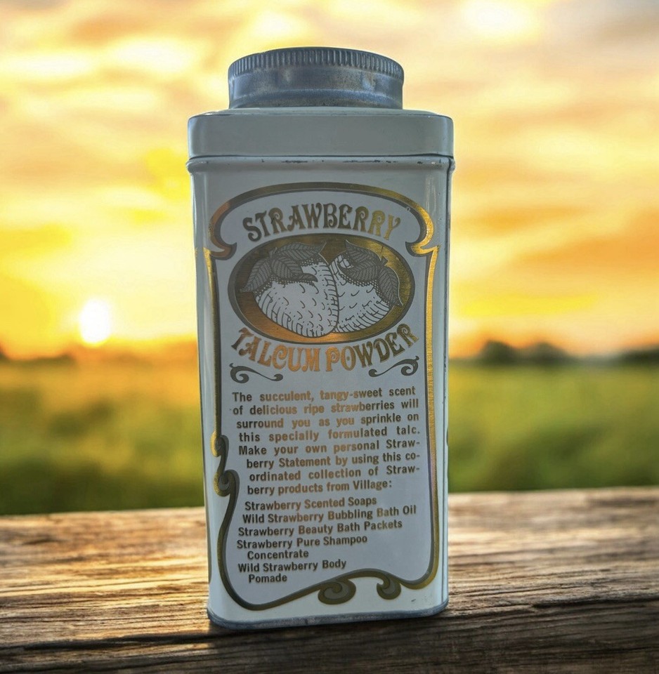 VINTAGE ADVERTISING VILLAGE TALCUM TALC TALCUM POWDER TIN | eBay
