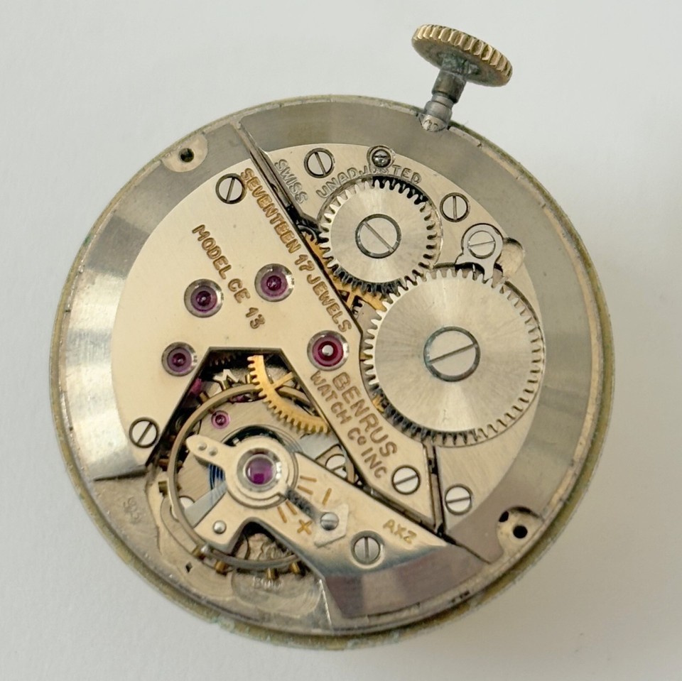 Benrus Cal 13 Day Date ETA 900 Watch Parts Movement Balance Fork Spring ...