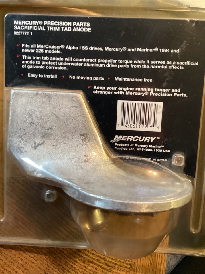 822777T 1 Mercury Marine Mariner Force outboard trim tab anode OEM | eBay