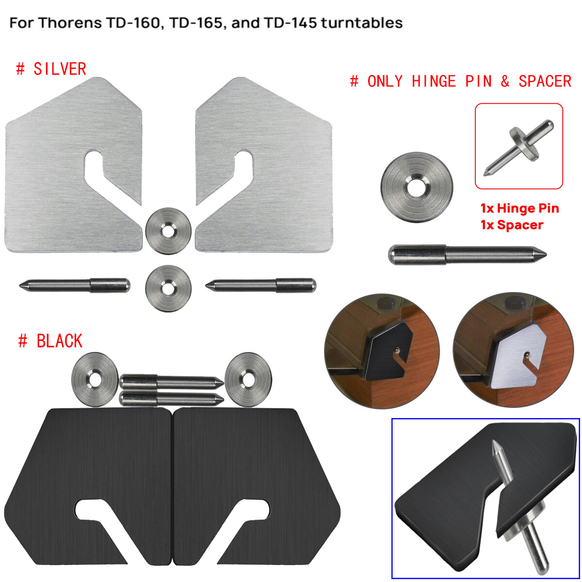 For Thorens TD-160 TD-165 TD-145 Turntables Dust Cover Hinge Repair ...