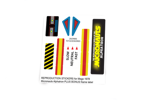 CUSTOM STICKERS for 1978 Mego Micronauts Alphatron + NAME LABEL | eBay