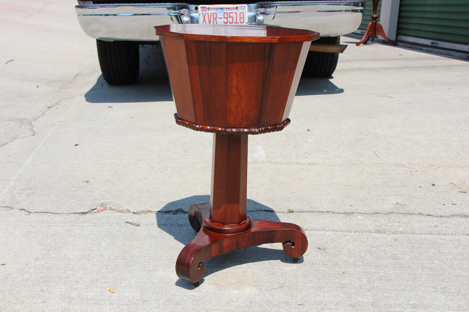 Rare Empire Period Rosewood Dodecagon Sewing Table with Scroll Feet ...