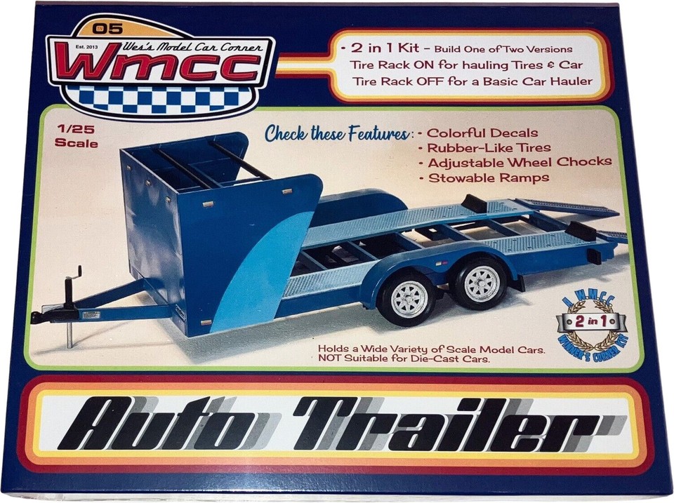 Wes's Model Car Corner 2-in-1 Auto Trailer 1/25 Model Kit - Blue ...