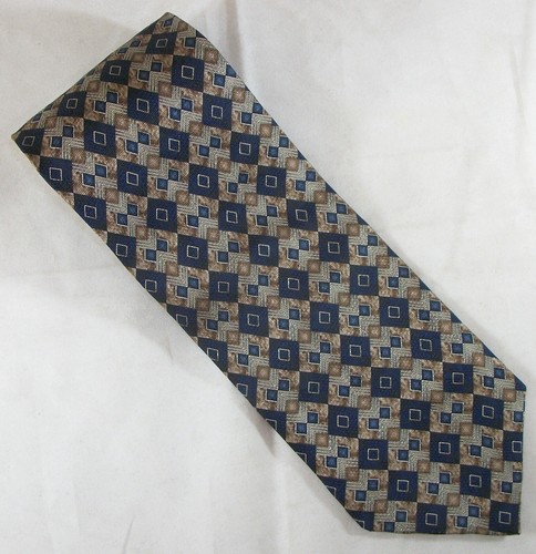 LOUIS ROTH Black & Olive Green Diamond Check Silk Neck Tie 61" L x 4" W ...