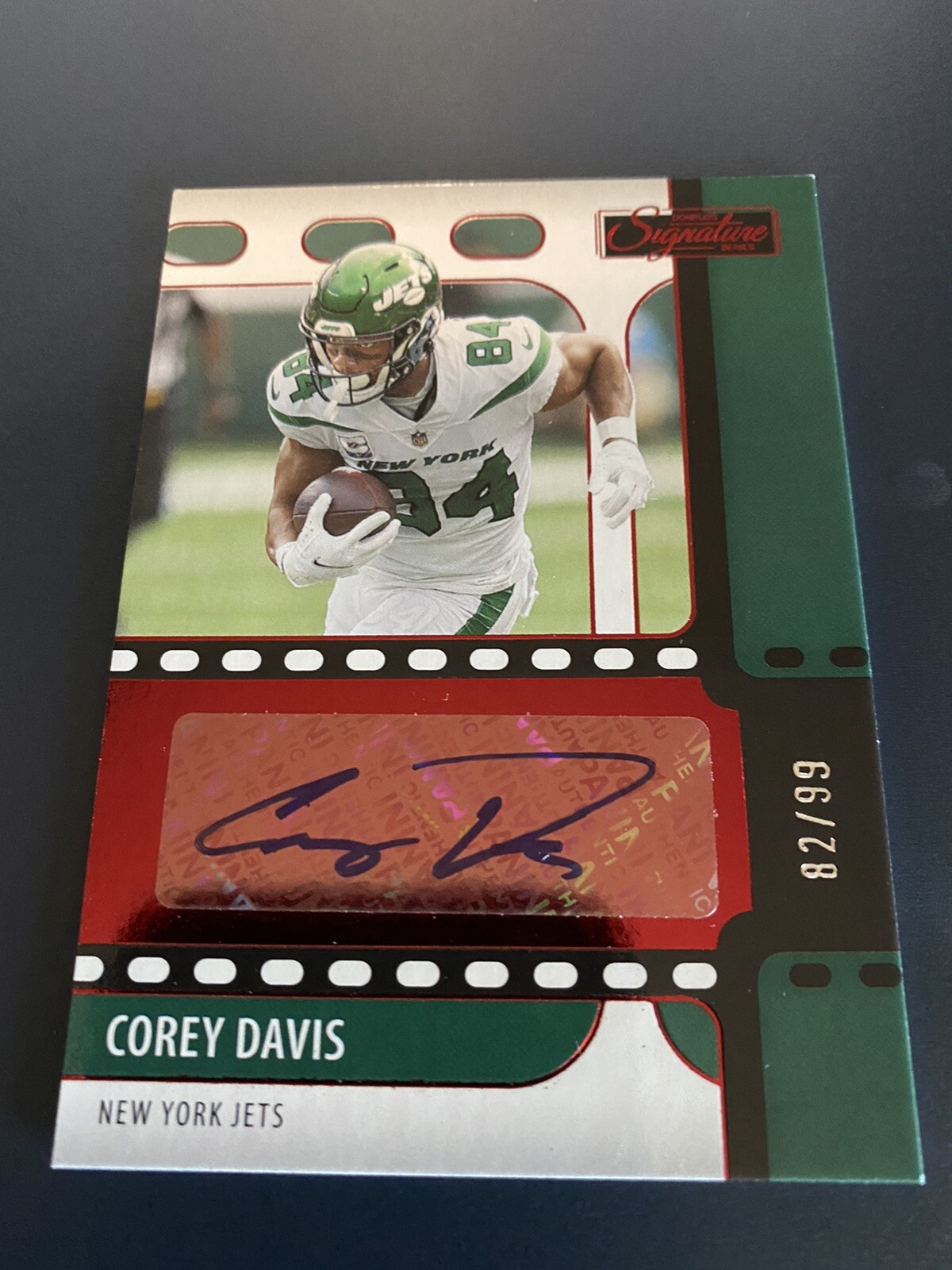 2021 Panini Chronicles Signature Series Auto Red Corey Davis SS-CDA /99 ...