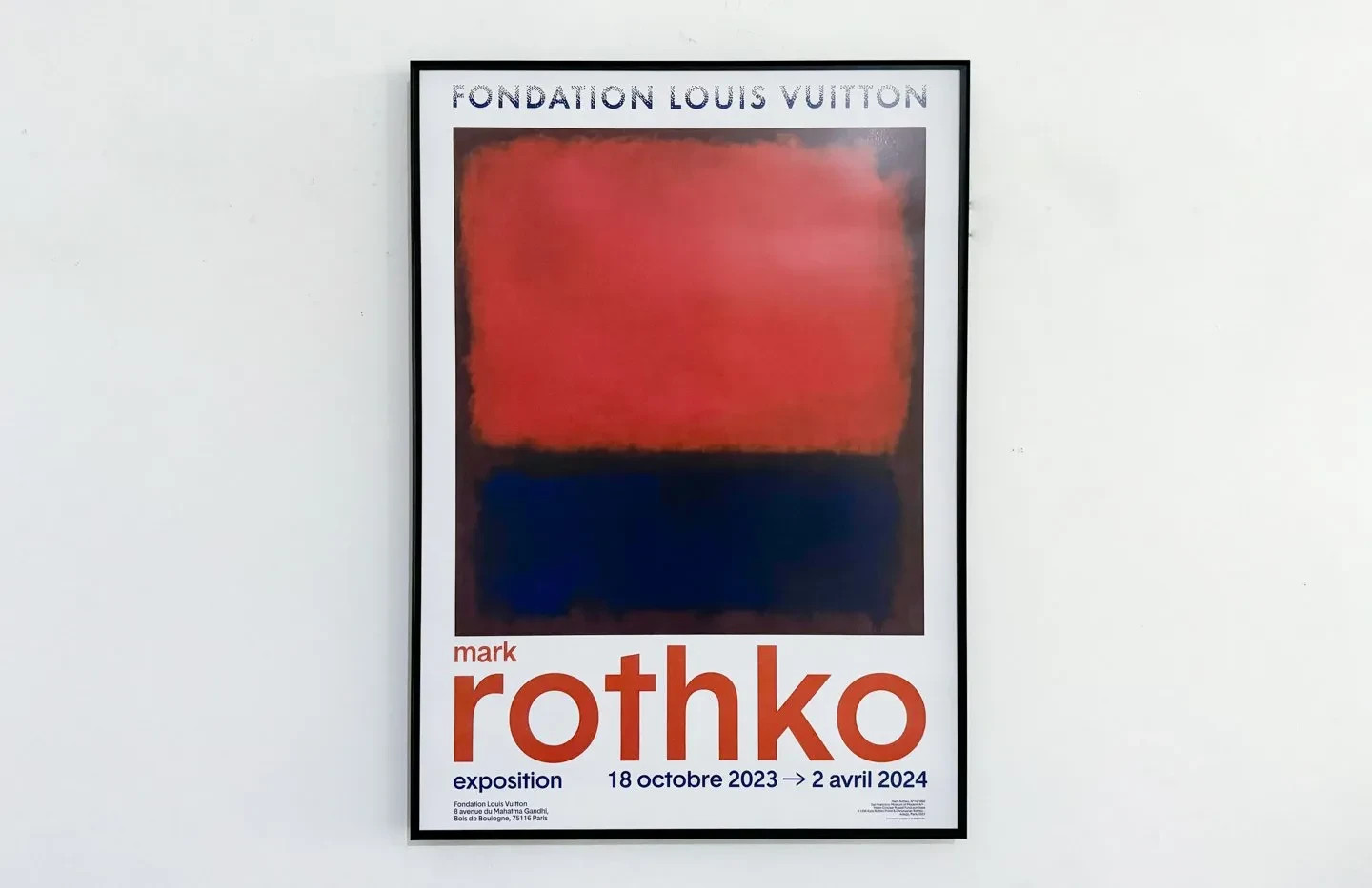 MARK ROTHKO - LOUIS VUITTON FONDATION EXHIBITION - 2023 ORIGINAL MUSEUM ...