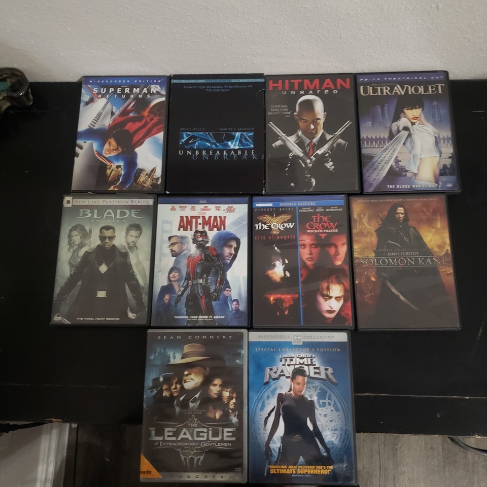 10 DVD Comic Book Hero Lot - Ant-Man, Blade Trinity, Superman, The Crow ...