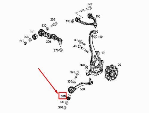 MERCEDES-BENZ C W205 LOWER CONTROL ARM BUSHING A2053332300 ORIGINAL | eBay