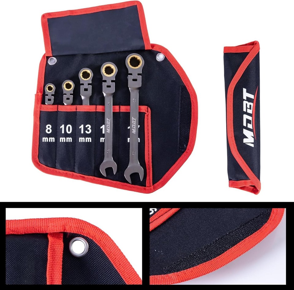 5 piece Reversible Ratcheting Set Anti Slip Speed Wrench Set CR-V Steel ...