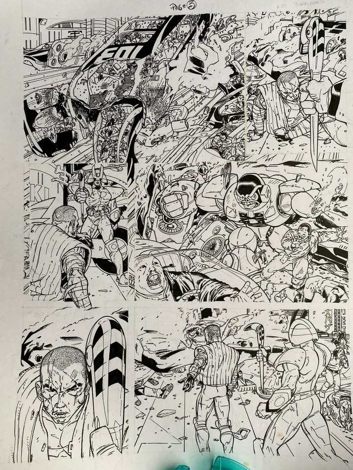 Duke Mighten Original Art Shimura Pg 3 Judge Dredd Megazine 75 Perfect Condition | eBay UK