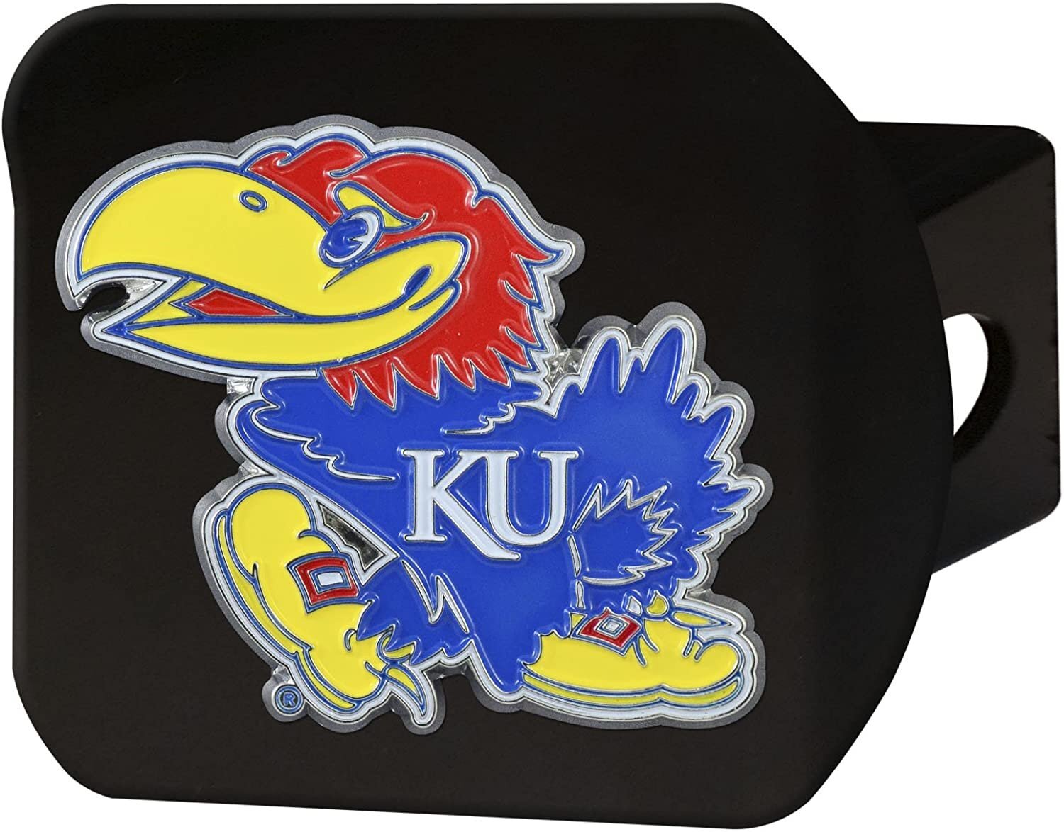 Kansas Jayhawks Solid Metal Black Hitch Cover with Color Metal Emblem 2 ...