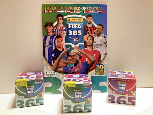 Panini FIFA 365 2026 Sticker Collection Album + 3 boxes (108 packets ...