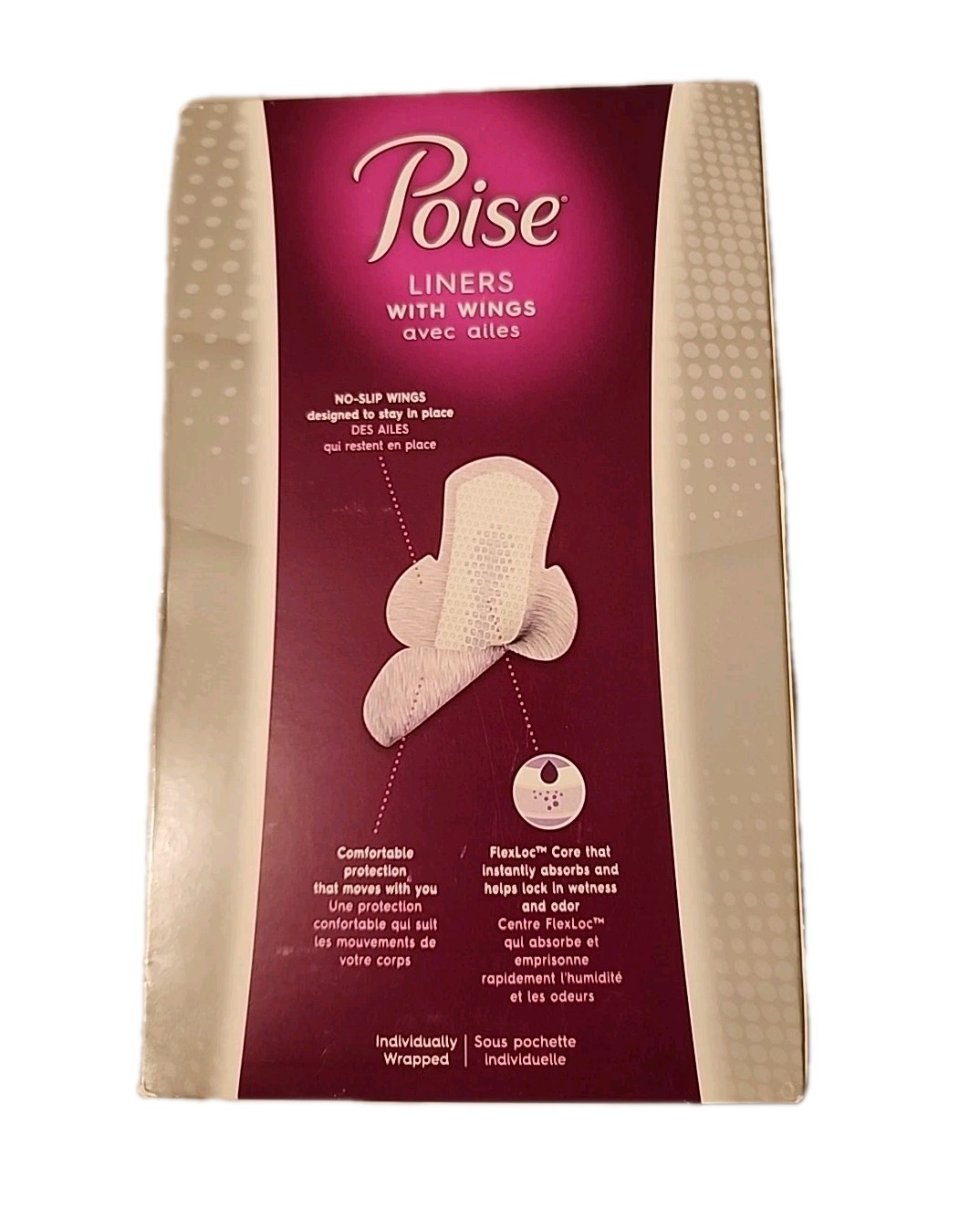 Poise Active Incontinence Panty Liners with Wings Long Light 26 liners ...