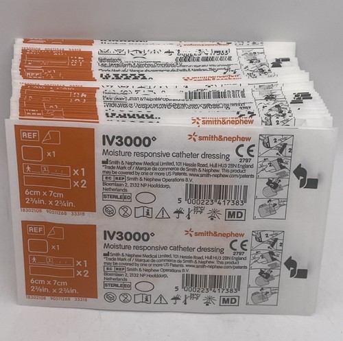 48 pack Smith & Nephew IV3000 2-3/8 x 2-3/4” **NEW SEALED** NoBox Exp 1 ...