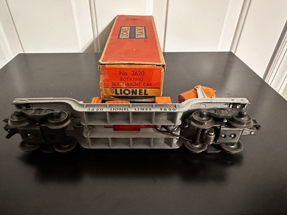 Lionel 3620 Searchlight Car O Gauge W/ Box. Original Unpainted Orange ...