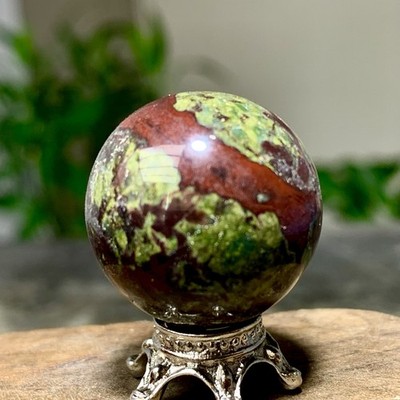19G Natural dragon blood stone quartz sphere crystal ball reiki healing ...
