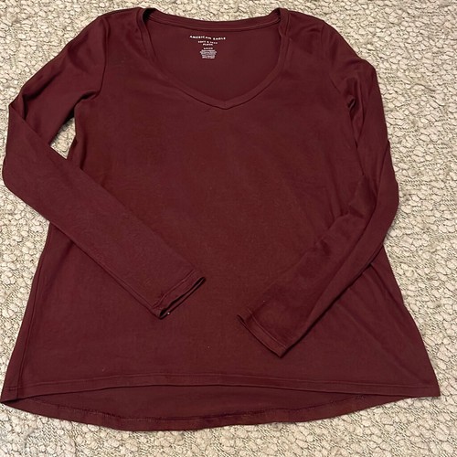 American Eagle Soft & Sexy Plush Shirt. V-neck. Size Small Maroon. | eBay