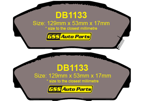 Premier Front Semi-Metallic Brake Pads DB1133 PR1133 suits Accord Ca ...