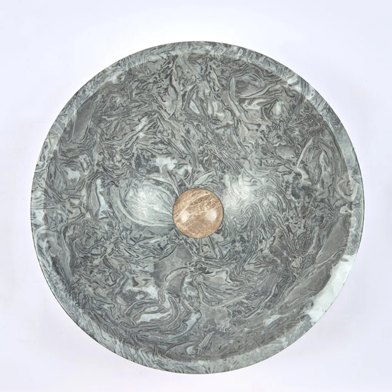 420*420*140mm Round Marble Stone Above Counter Art Basin | eBay