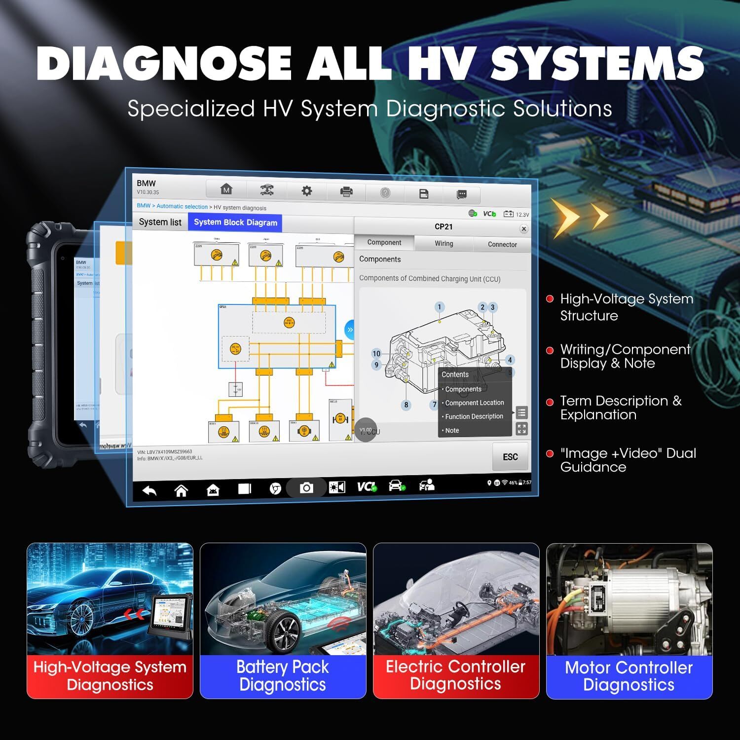 Autel MaxiSys Ultra EV Electric Intelligent Diagnostic Scanner VCMI Programming | eBay