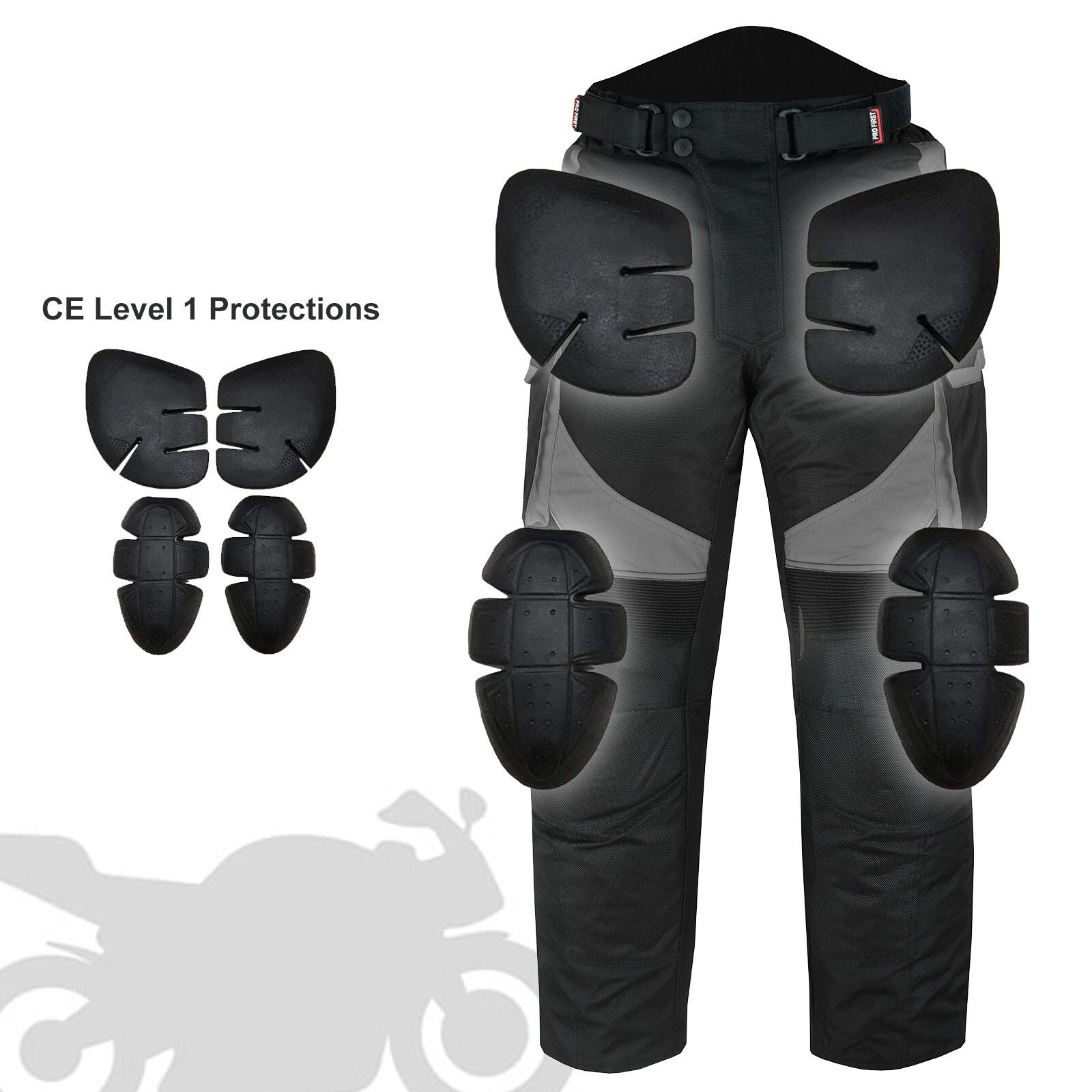 Mens Motorcycle Waterproof Trousers Motorbike Textile Pants CE Armoured ...