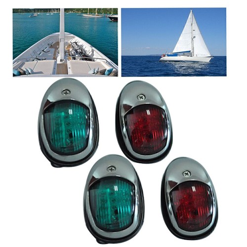 LED Navigation Light Housing-Port/Starboard Marine/Boat Stainless Set ...